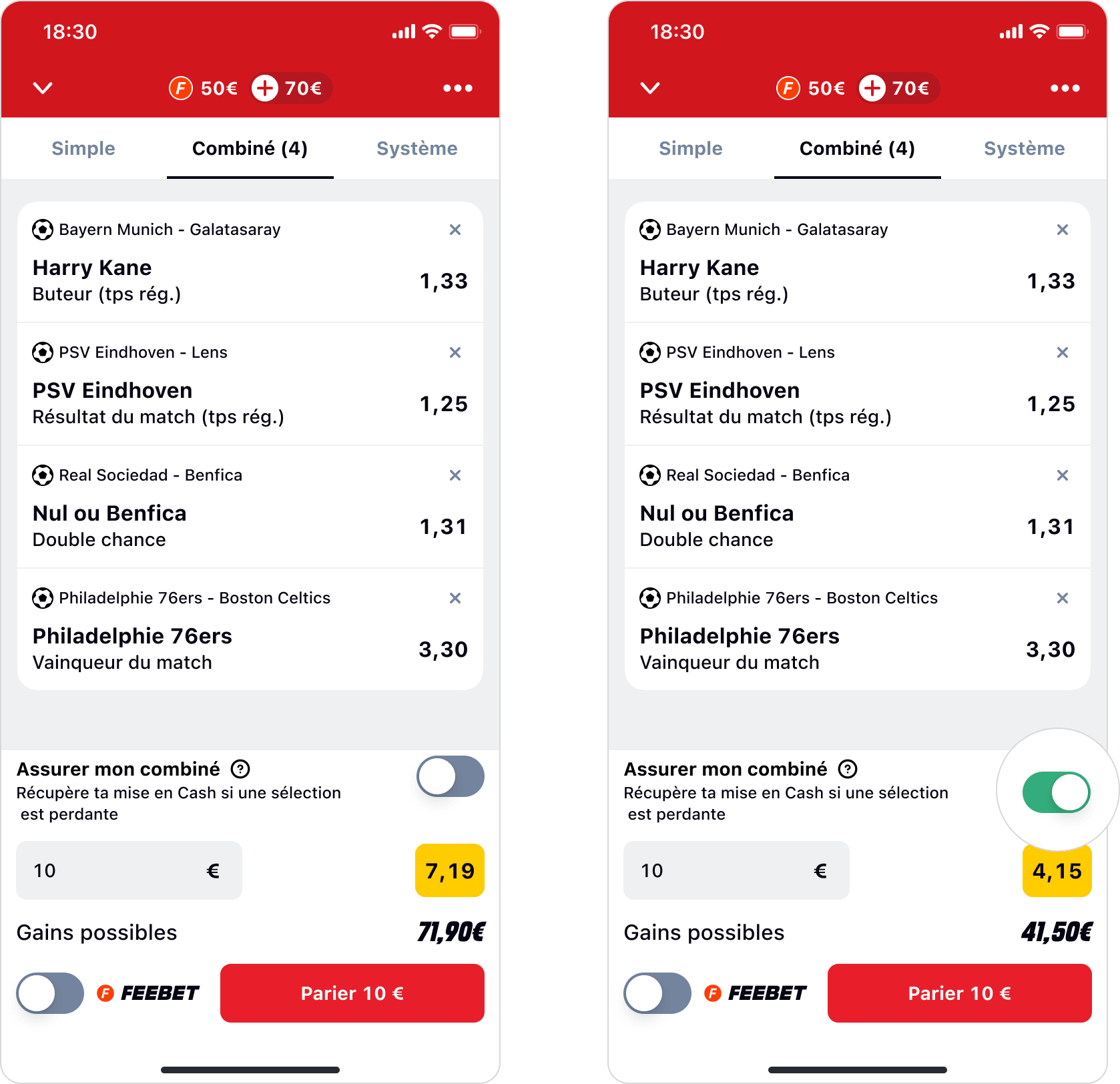 "Assurer mon Combiné" Débarque sur Betclic